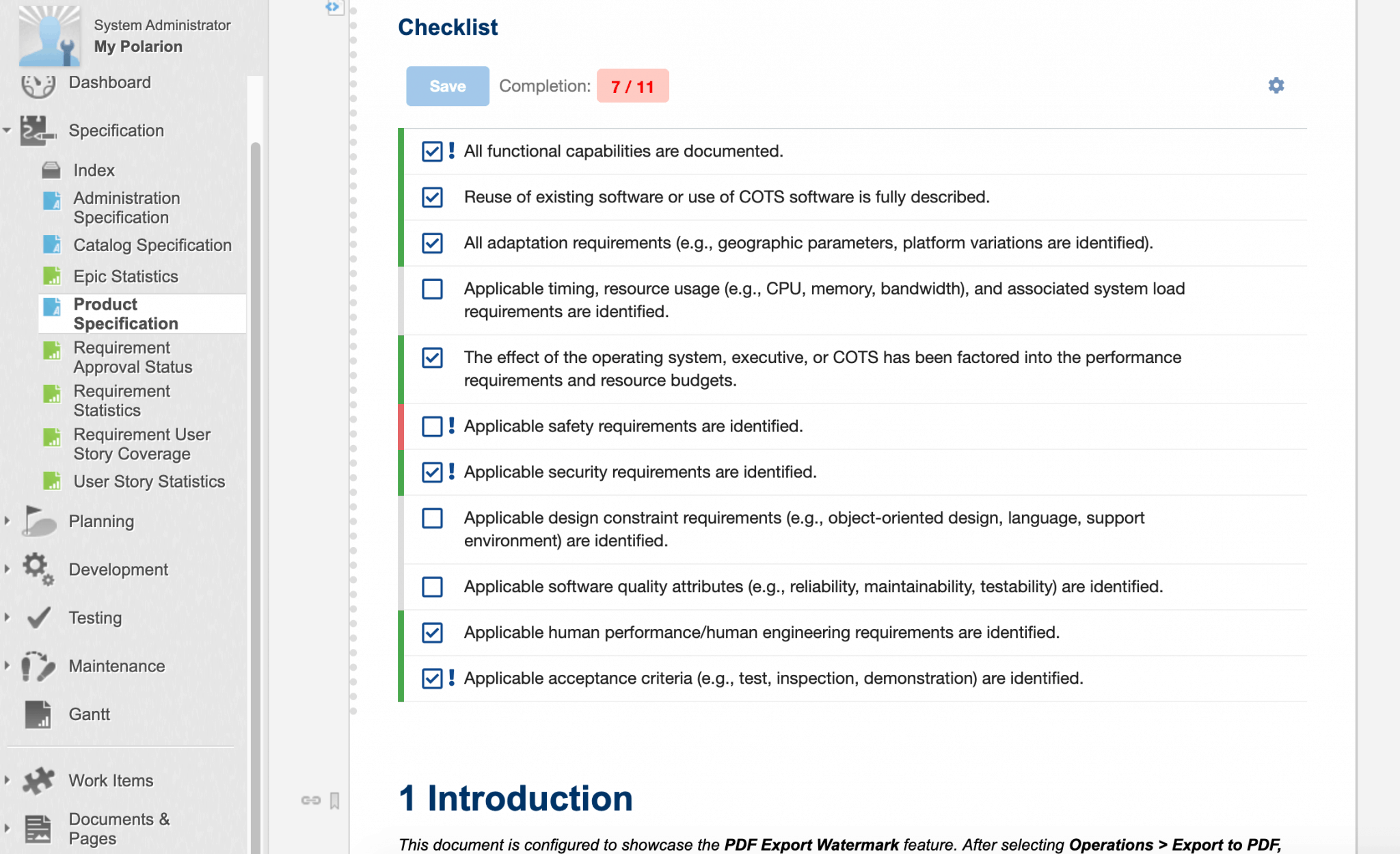 Nextedy CHECKLIST for Polarion ALM